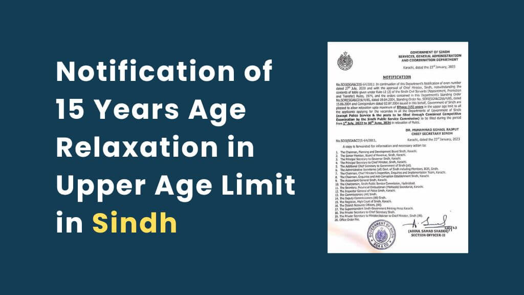15 Years Age Relaxation In Upper Age Limit 2023 In Sindh Legalversity 15 Years Age Relaxation In Upper Age Limit 2023 In Sindh Legalversity