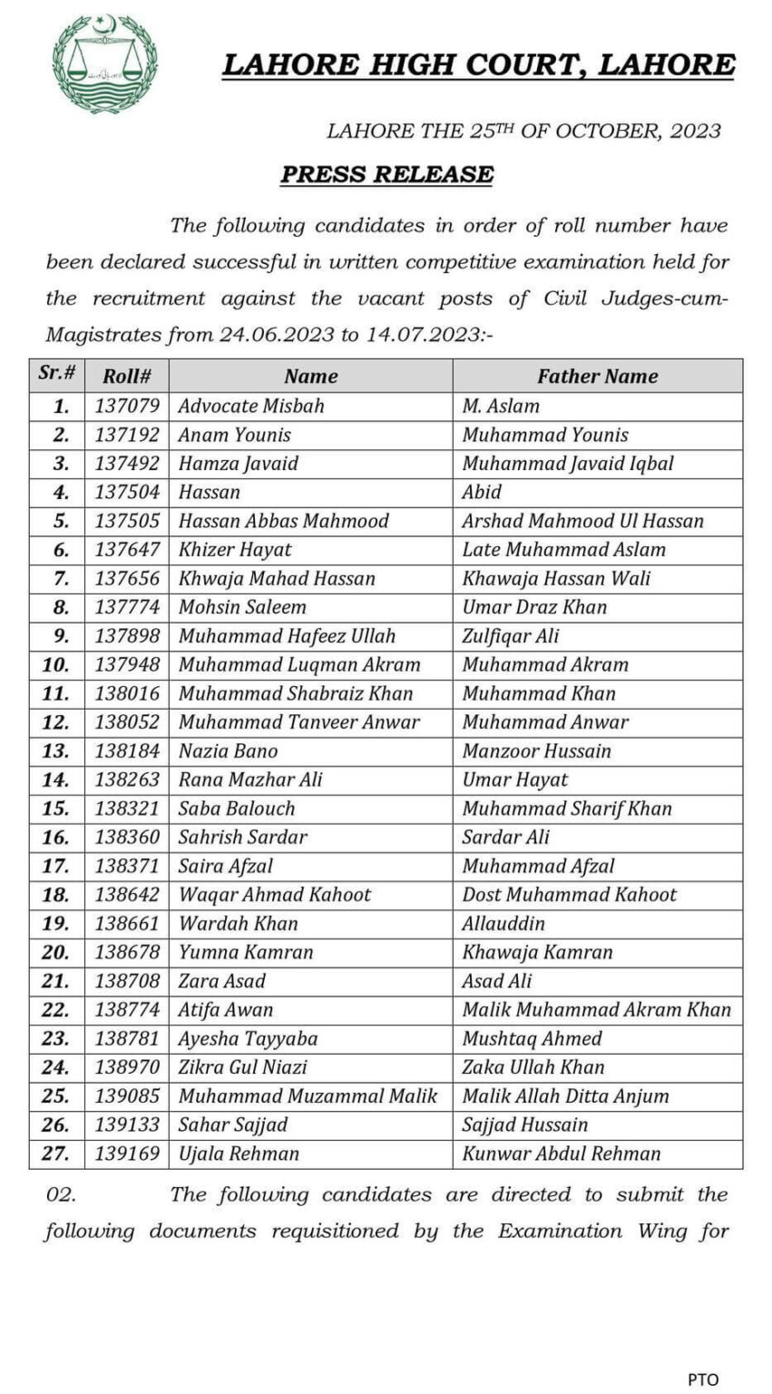 Civil Judge Exam Result 2023 - Legalversity