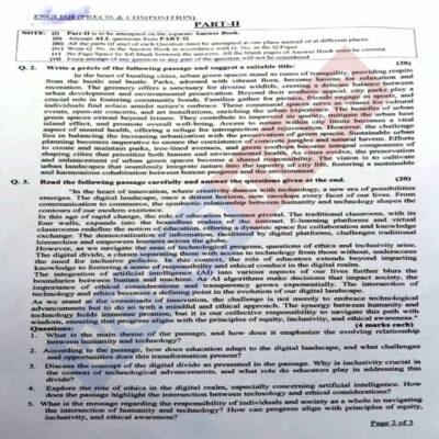 CSS English Precis & Composition Paper 2024 - Legalversity