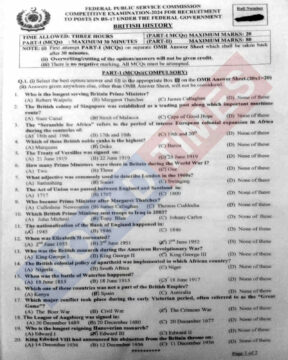 CSS British History Paper 2024 - Legalversity