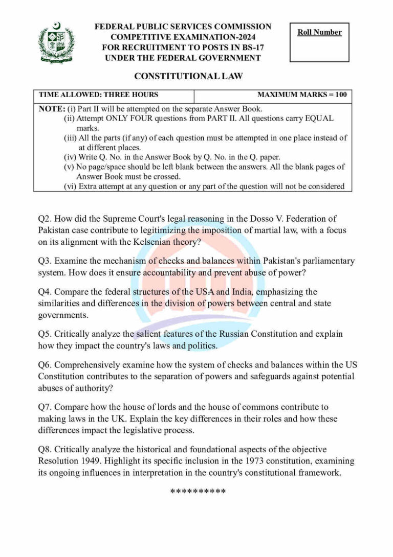 CSS Constitutional Law Paper 2024 - Legalversity