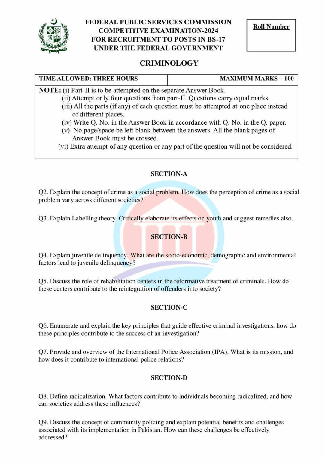 CSS Criminology Paper 2024 - Legalversity