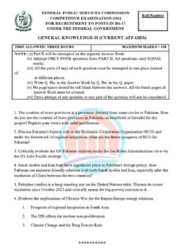 CSS Current Affairs Paper 2024 - Legalversity