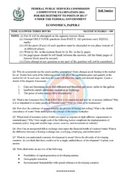 CSS Economics Paper-I 2024 - Legalversity