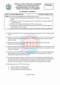 CSS Economics Paper-II 2024 - Legalversity