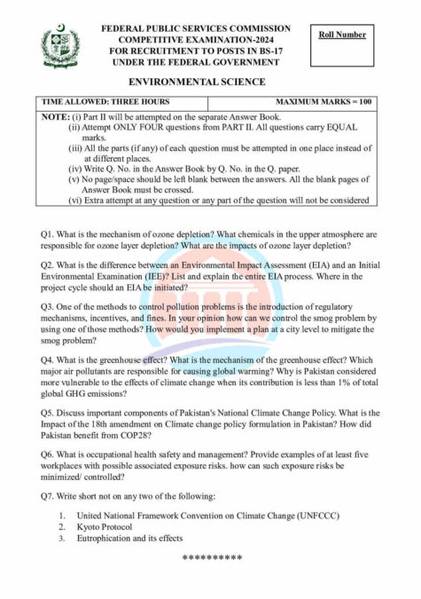 CSS Environmental Science Paper 2024 - Legalversity