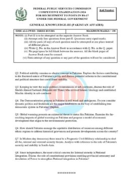 CSS Pakistan Affairs Paper 2024 - Legalversity