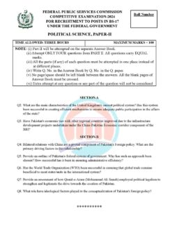 CSS Political Science Paper-II 2024 - Legalversity