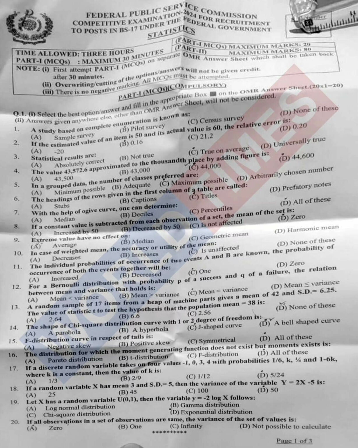 CSS Statistics Paper 2024 - Legalversity