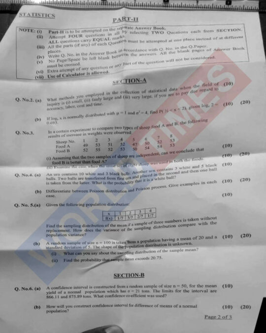 CSS Statistics Paper 2024 - Legalversity